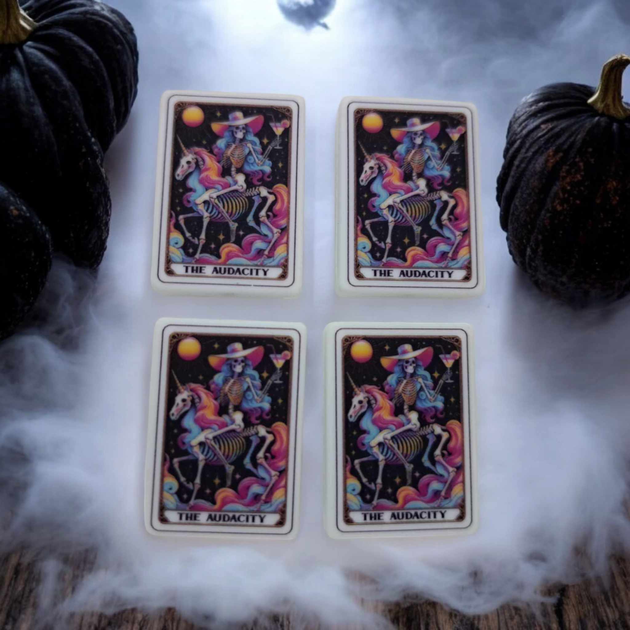 Tarot Card: The Audacity - Girl on Skellie Unicorn Silicone Focal Bead ...