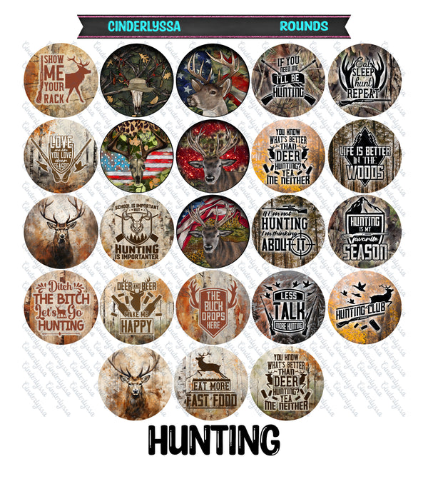 3 inch Round Hunting Vol. 1 - Cardstock Only for freshies, Cardstock f ...