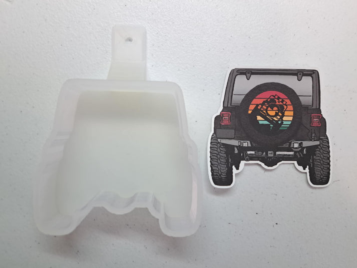 Jeep with Back Tire: Off-road with Duck Cardstock Silicone Mold, Aroma ...