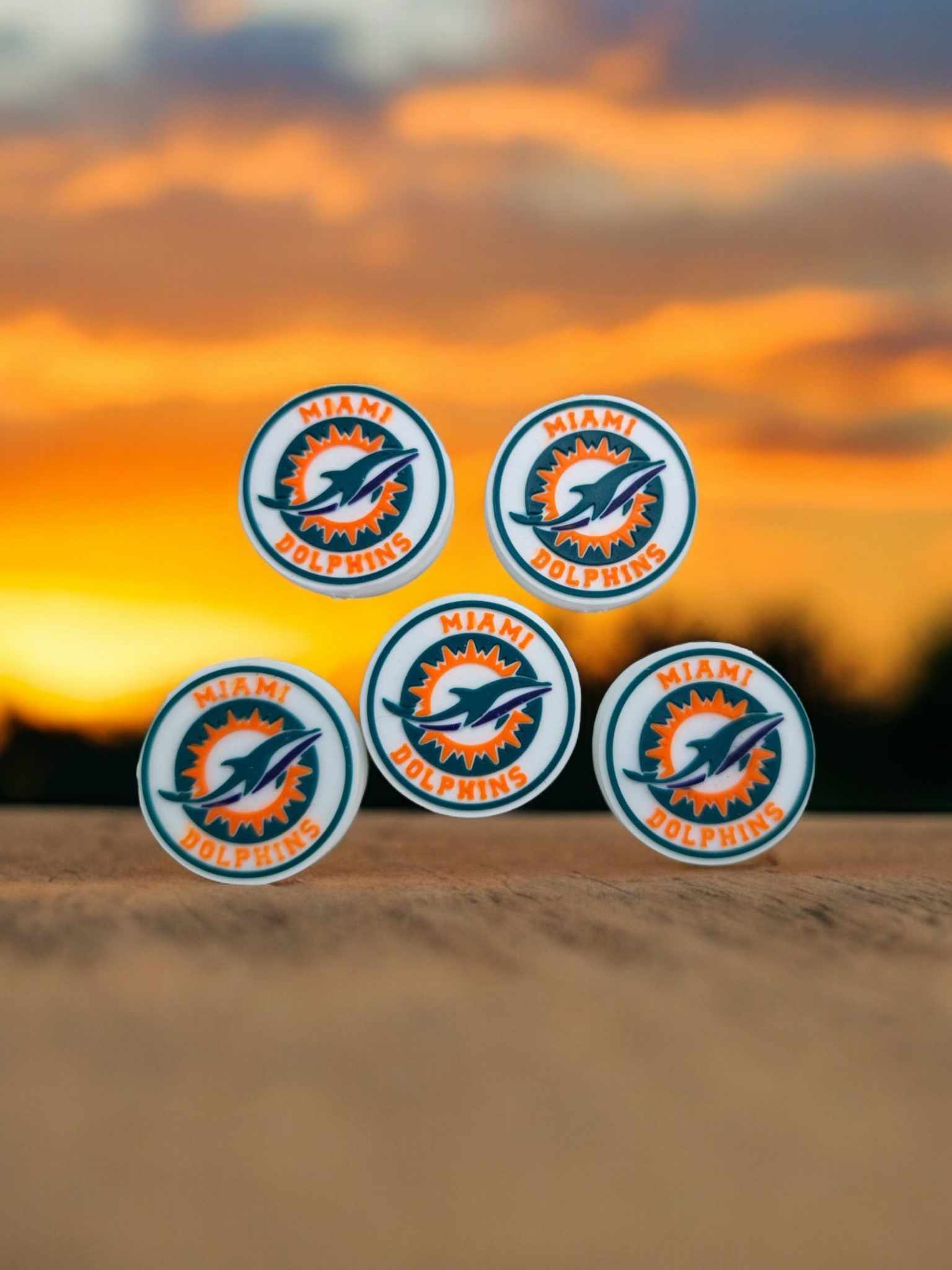 Miami Dolphins NFL Round Logo Silicone Focal Bead - 0804 – Cinderlyssa