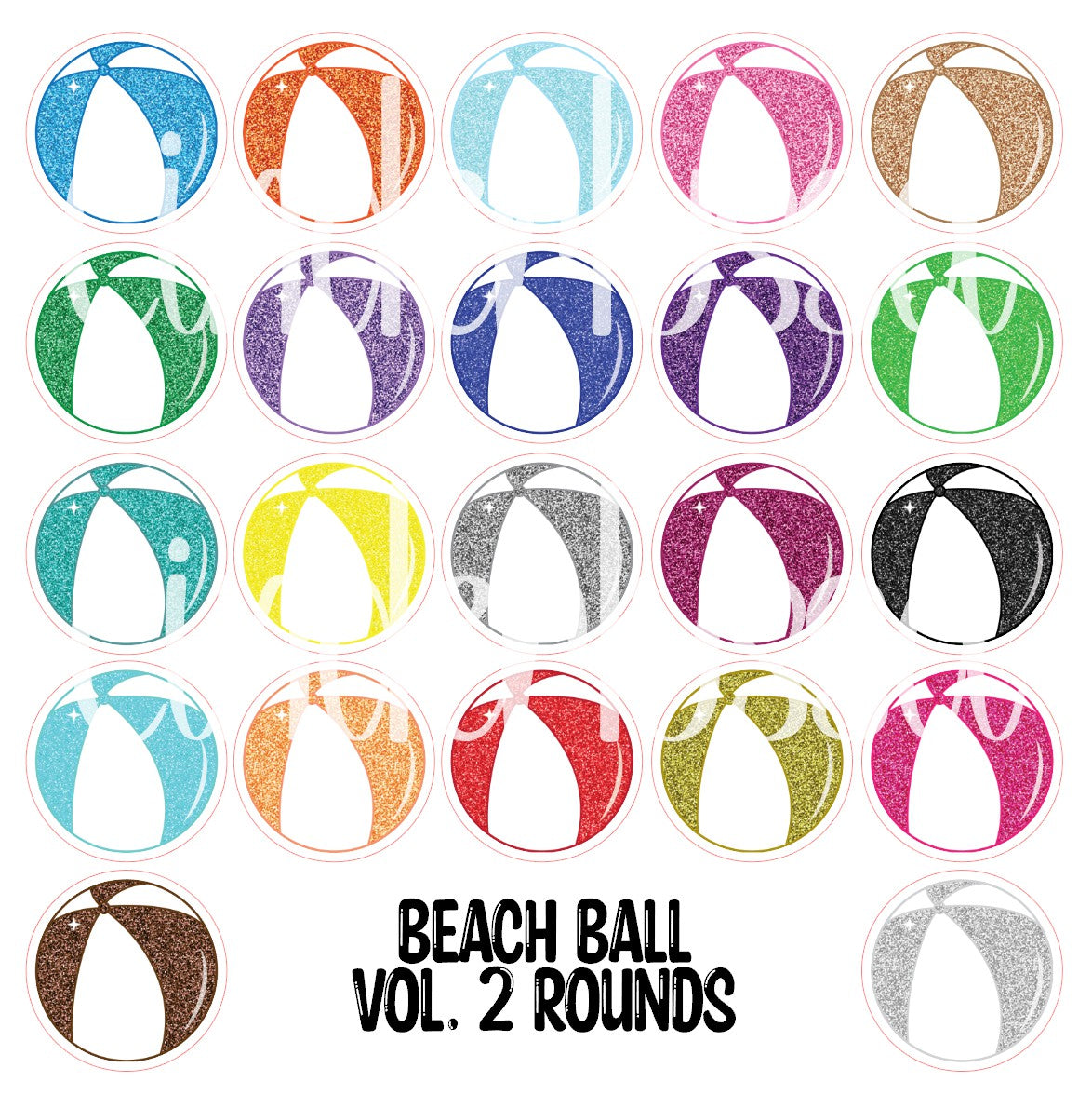 2.5 inch Round Beach Ball Vol. 2 Cardstock Only for freshies: Cardstoc ...