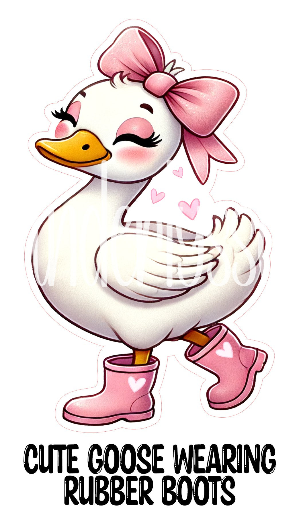 Cute Goose Wearing Rubber Boots Cardstock Silicone Mold, Aroma Bead Mo ...