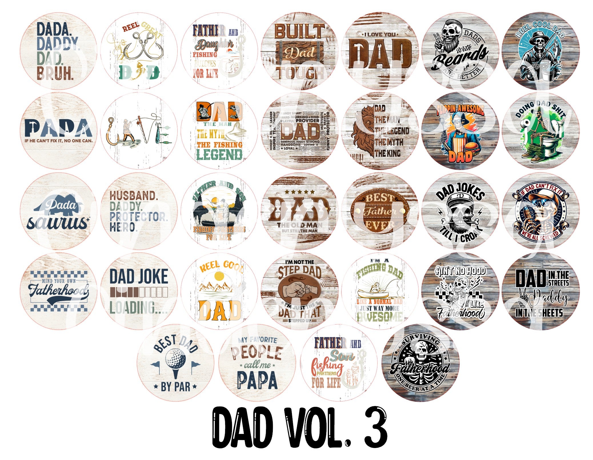 3 inch Round Dad Vol. 3 Cardstock Only for freshies: for Aroma Bead Mo ...