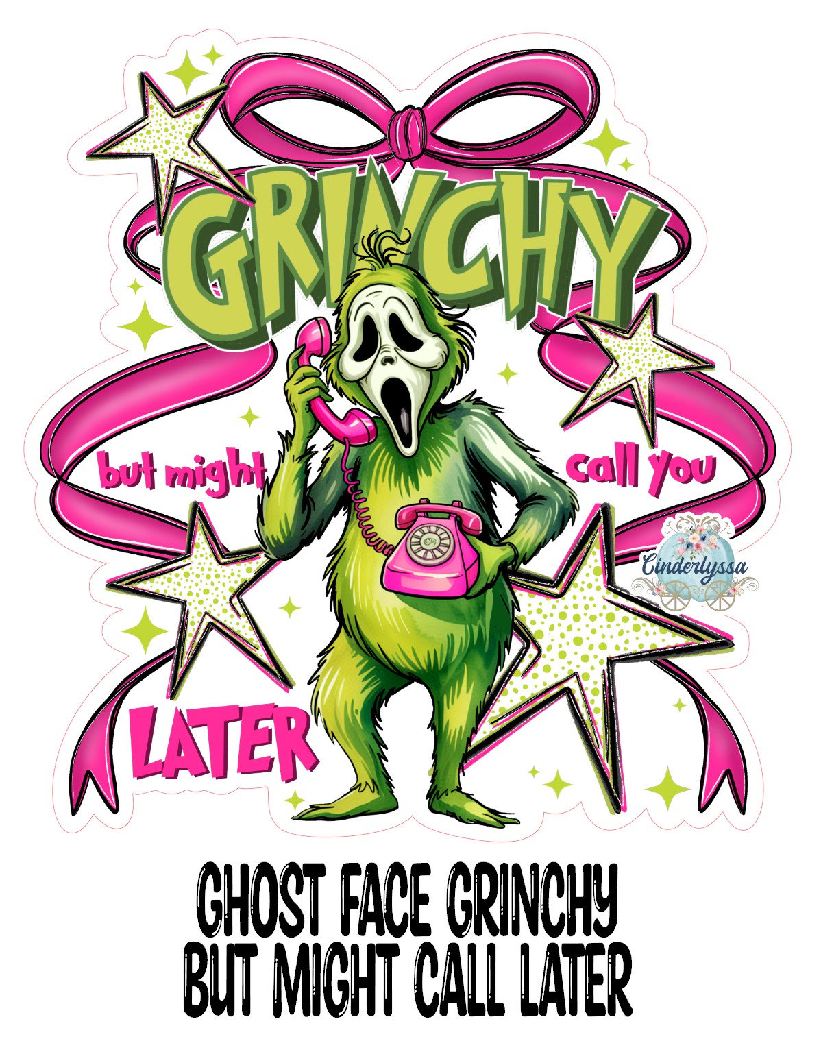 Ghost Face Grinchy But Might Call You Later Cardstock Silicone Mold, A ...