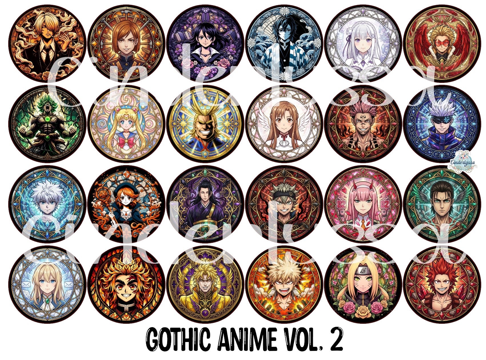 3.75 inch Round Gothic Anime Vol. 2 for Cardstock Silicone Mold, for A ...