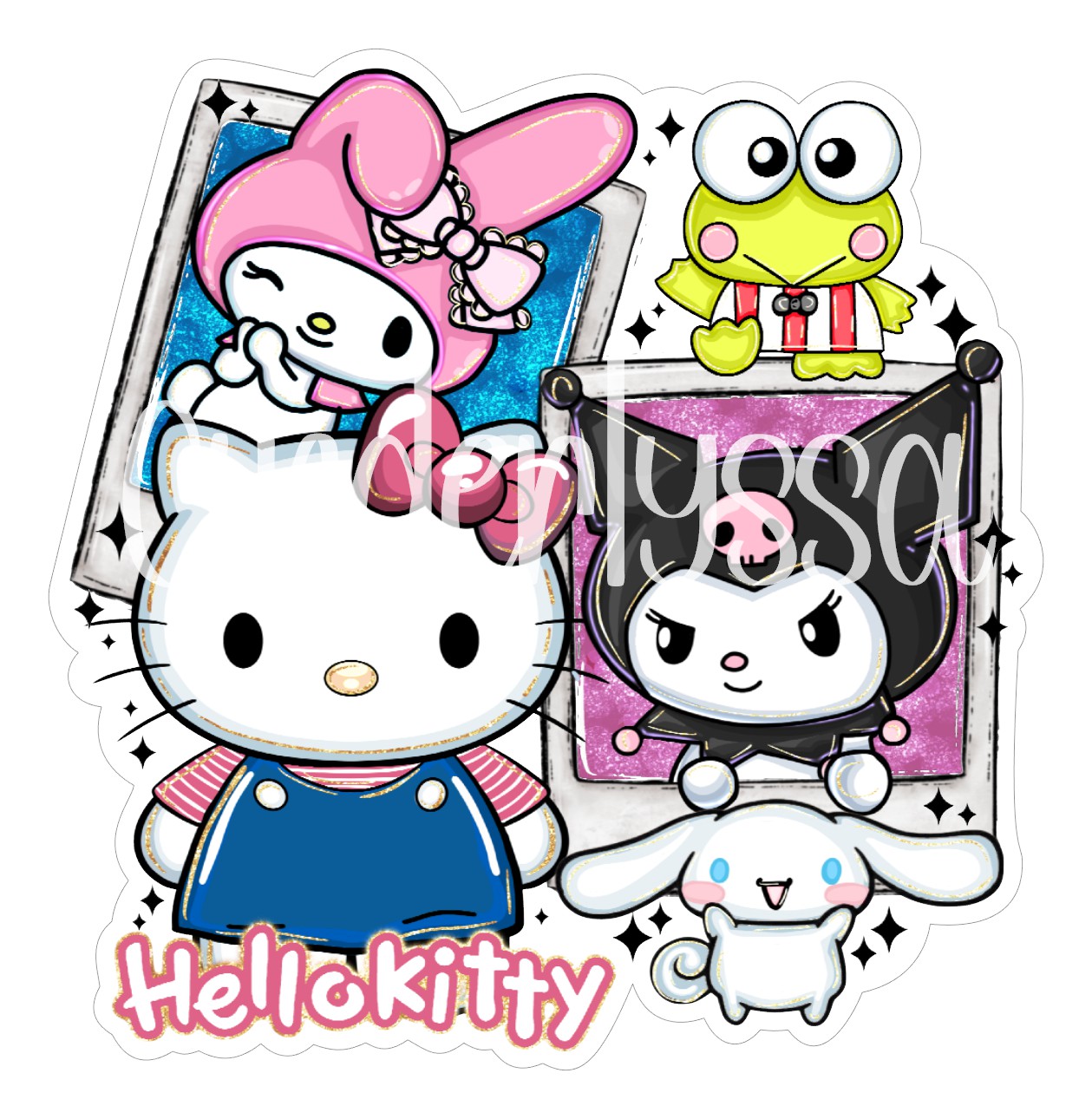 Hello Kitty Collage Cardstock Silicone Mold, Aroma Bead Molds, Premium ...