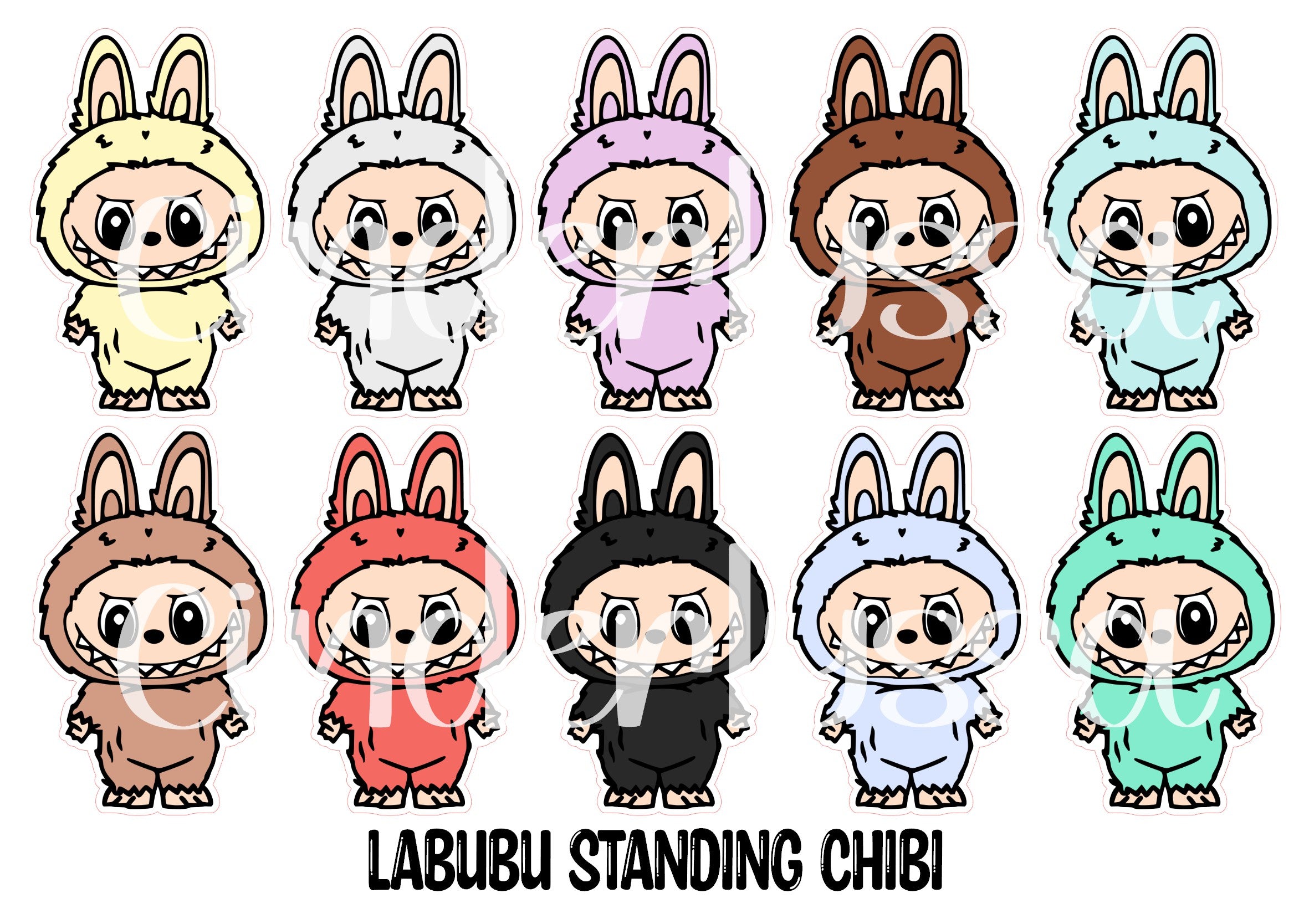 Labubu Standing Chibi Cardstock Silicone Mold, Aroma Bead Molds, Premi ...