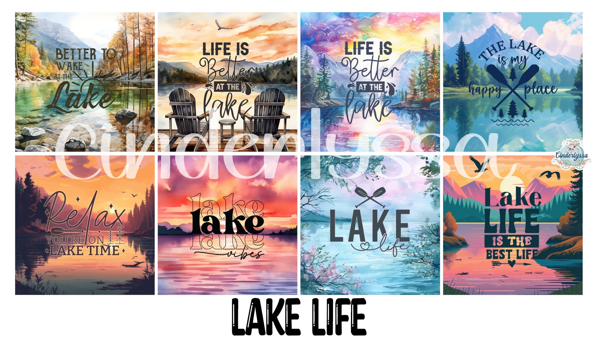 2.5 inch Square lake life Cardstock Only for freshies - NO MOLD: Cards ...