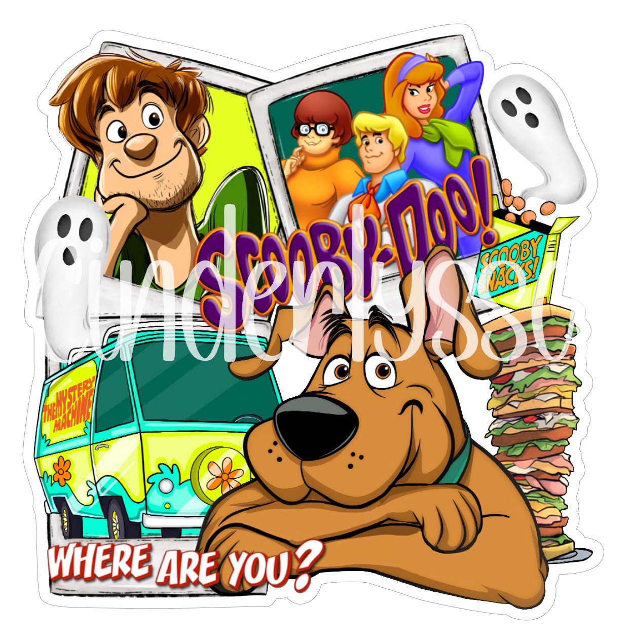 Scooby Doo Collage Cardstock Silicone Mold, Aroma Bead Molds, Premium ...