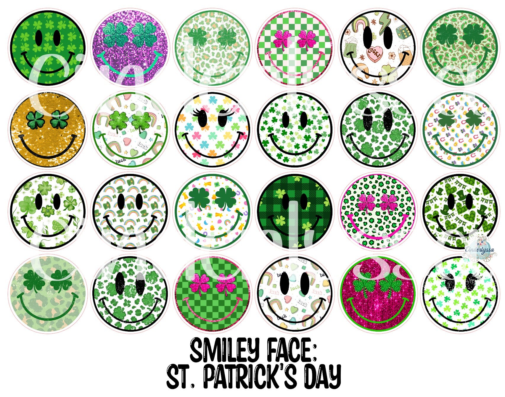 3.5 inch Round Smiley Face: St. Patrick's Day for Cardstock Silicone M ...