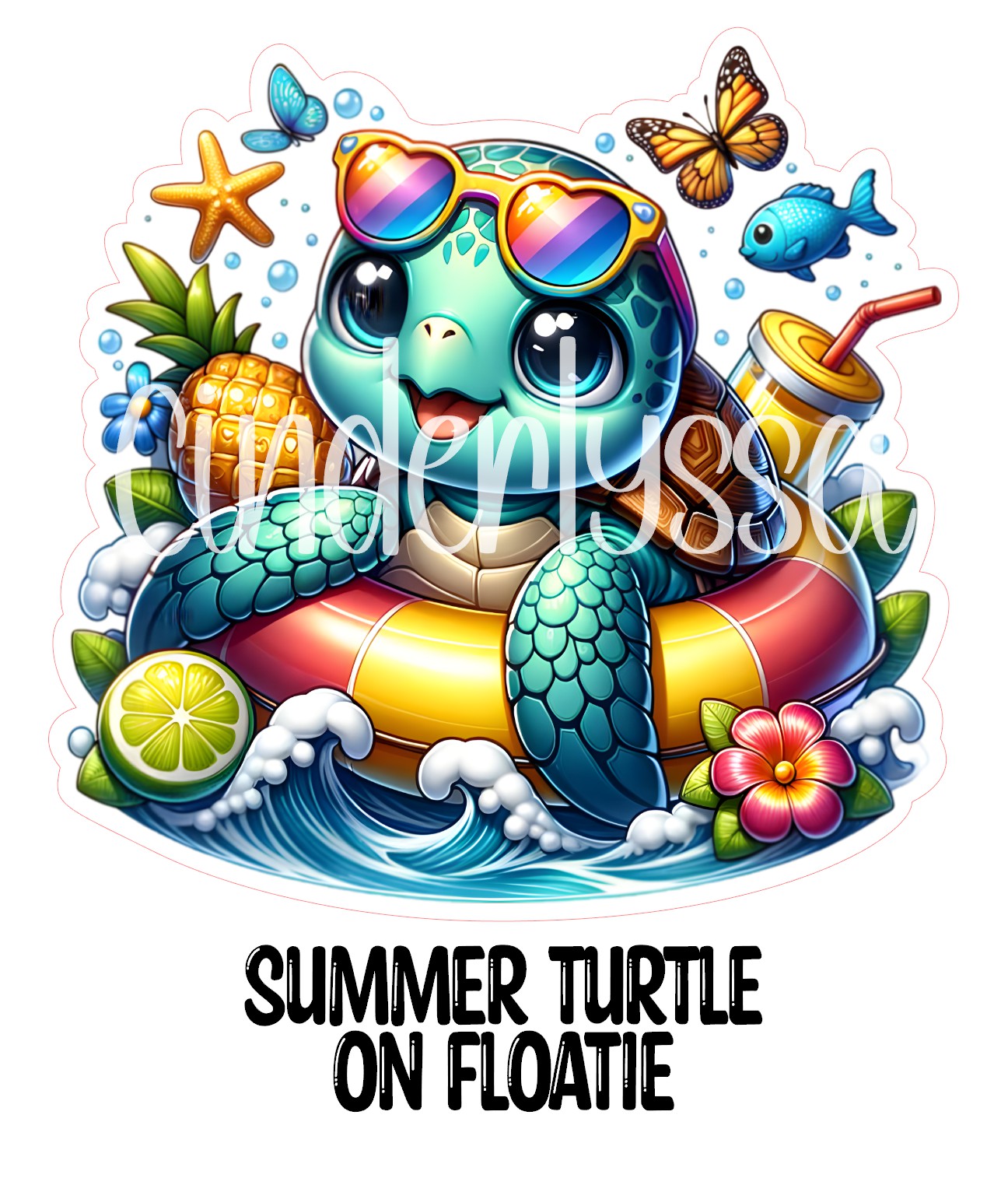 Summer Turtle on Floatie Cardstock Silicone Mold, Aroma Bead Molds, Pr ...