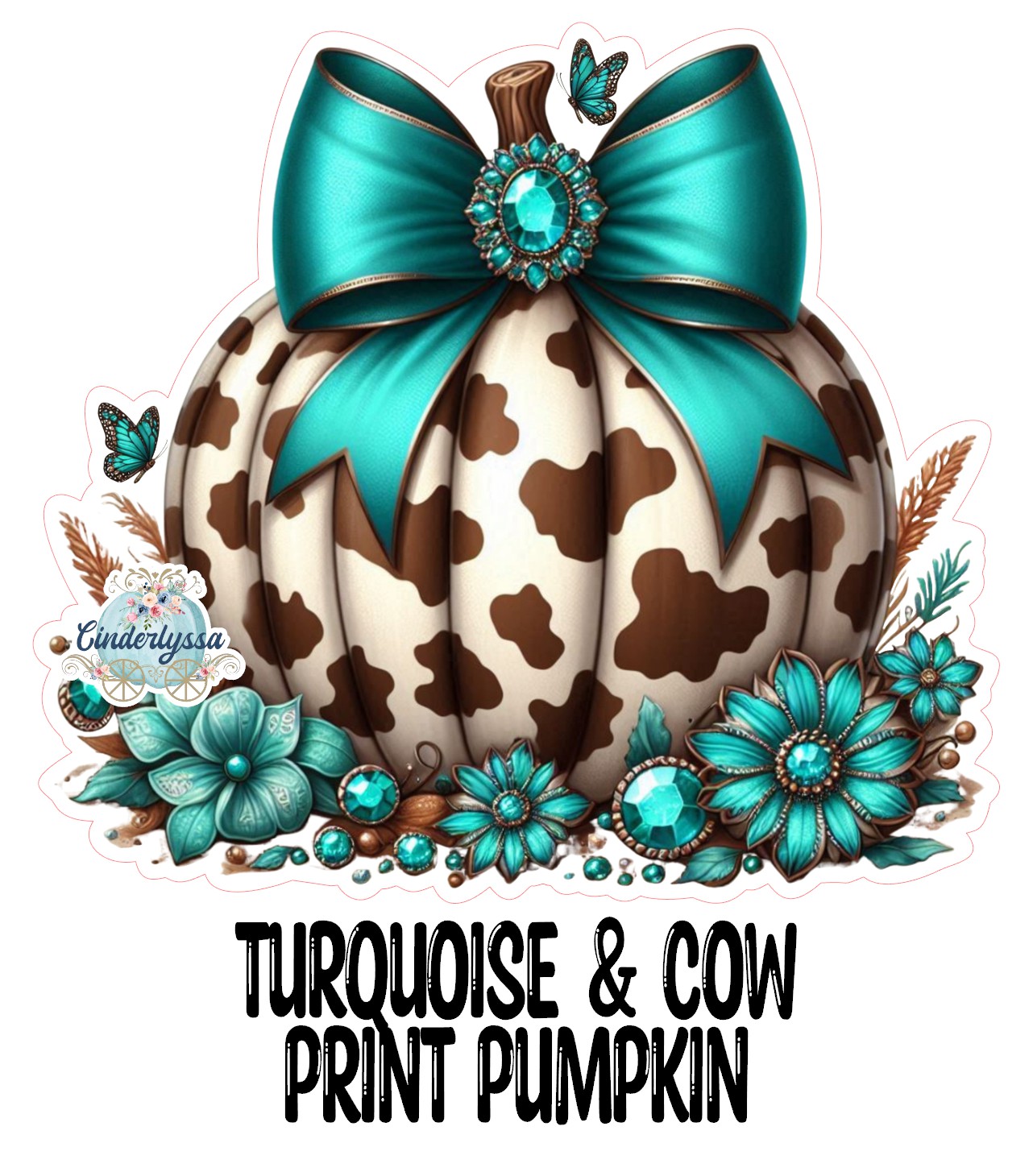 Turquoise & Cow Print Pumpkin Cardstock Silicone Mold, Aroma Bead Mold ...