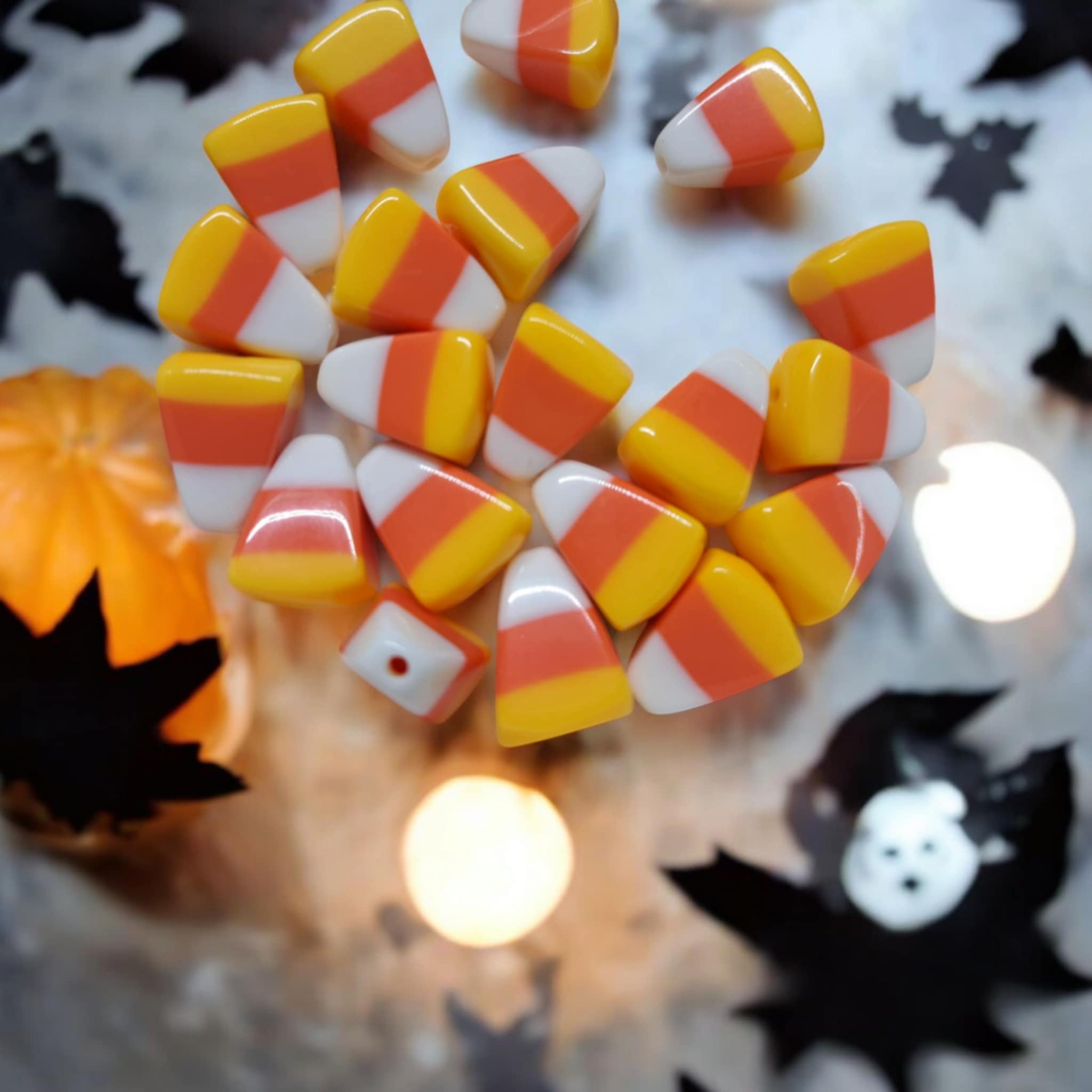 Candy Corn Resin Focal Bead – Cinderlyssa