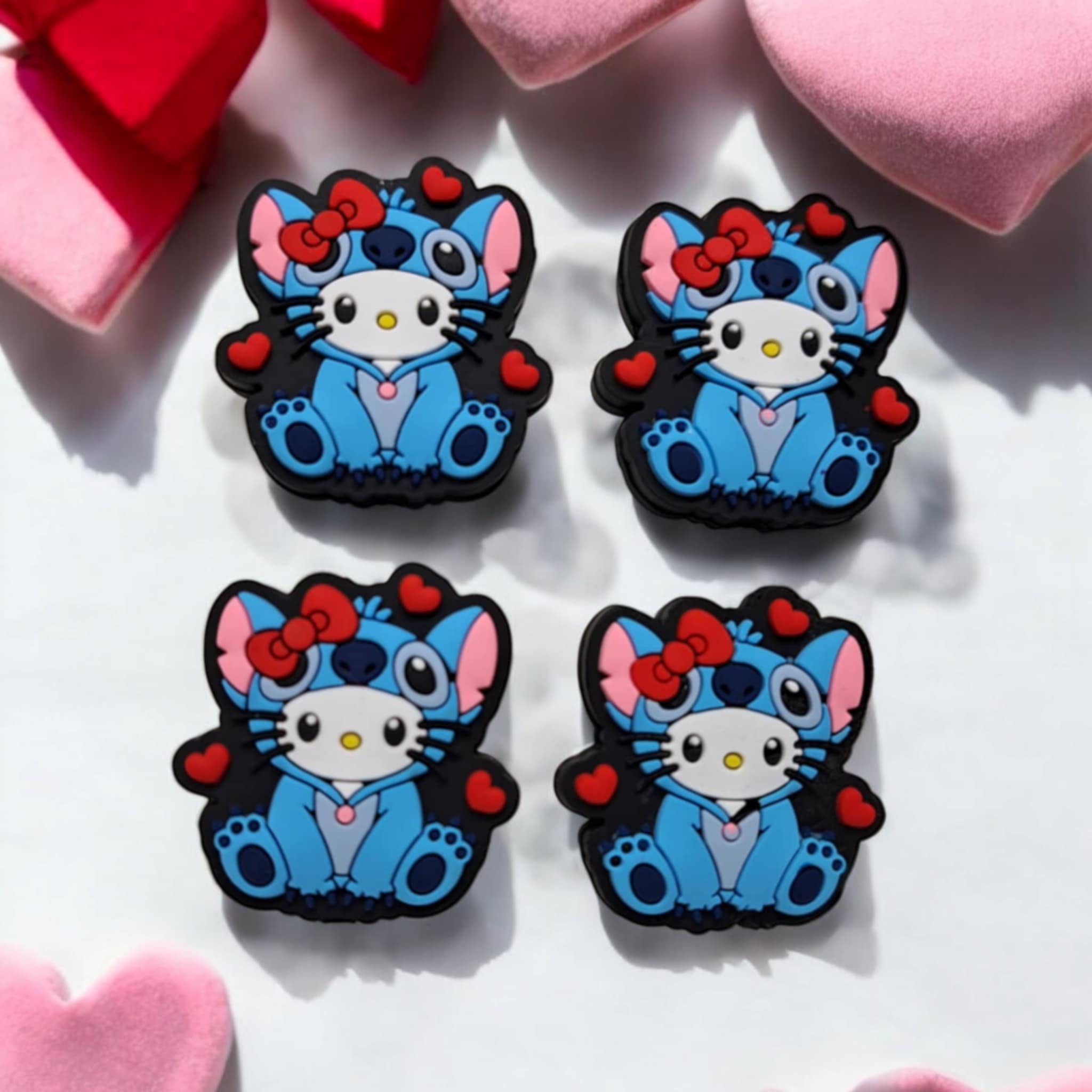 Hello Kitty Sitting Wearing Stitch Onesie Costume Silicone Focal Bead ...