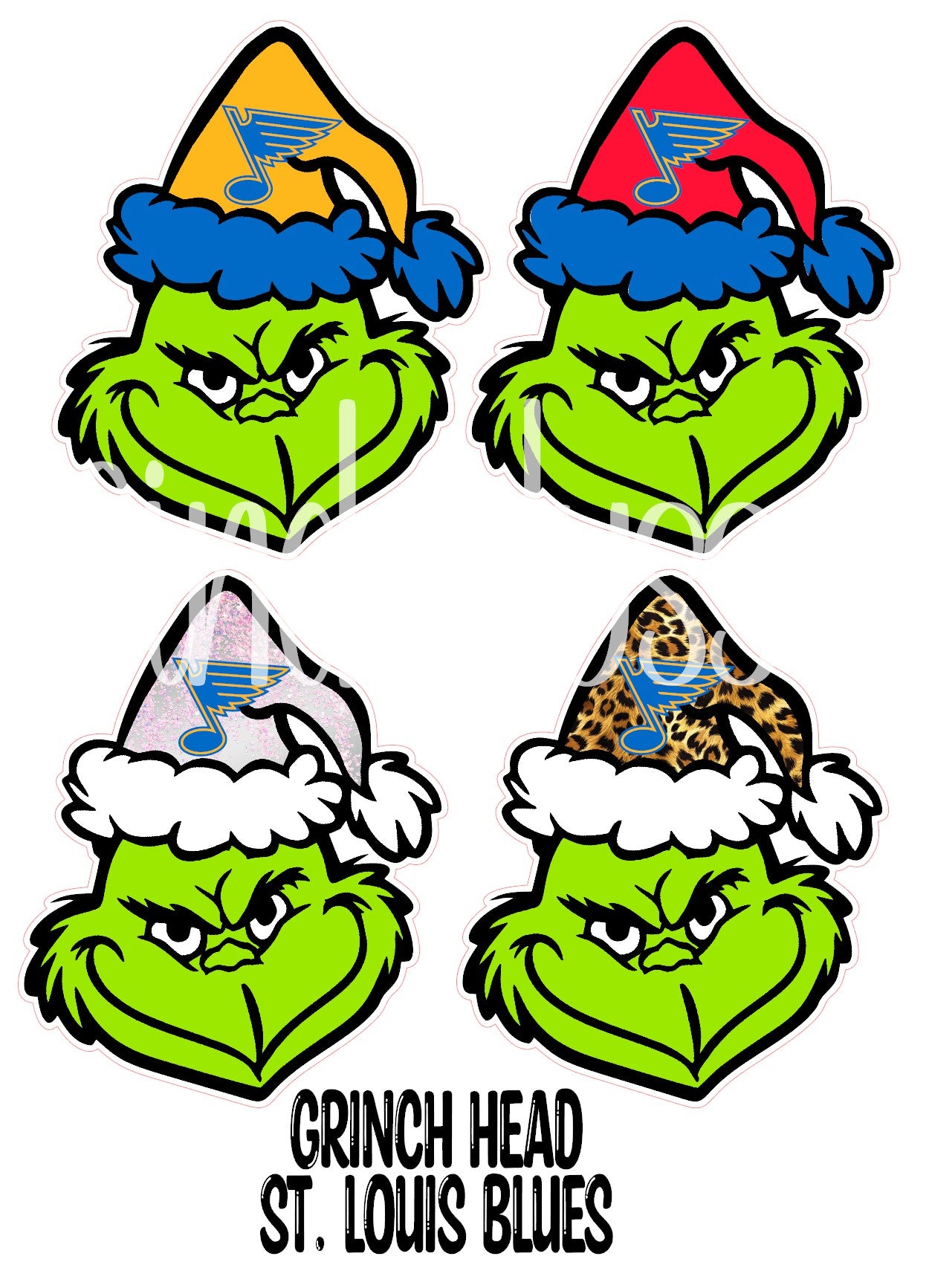 Christmas: Grinch Mean One With St. Louis Blues NHL Santa Hat Cardstoc ...