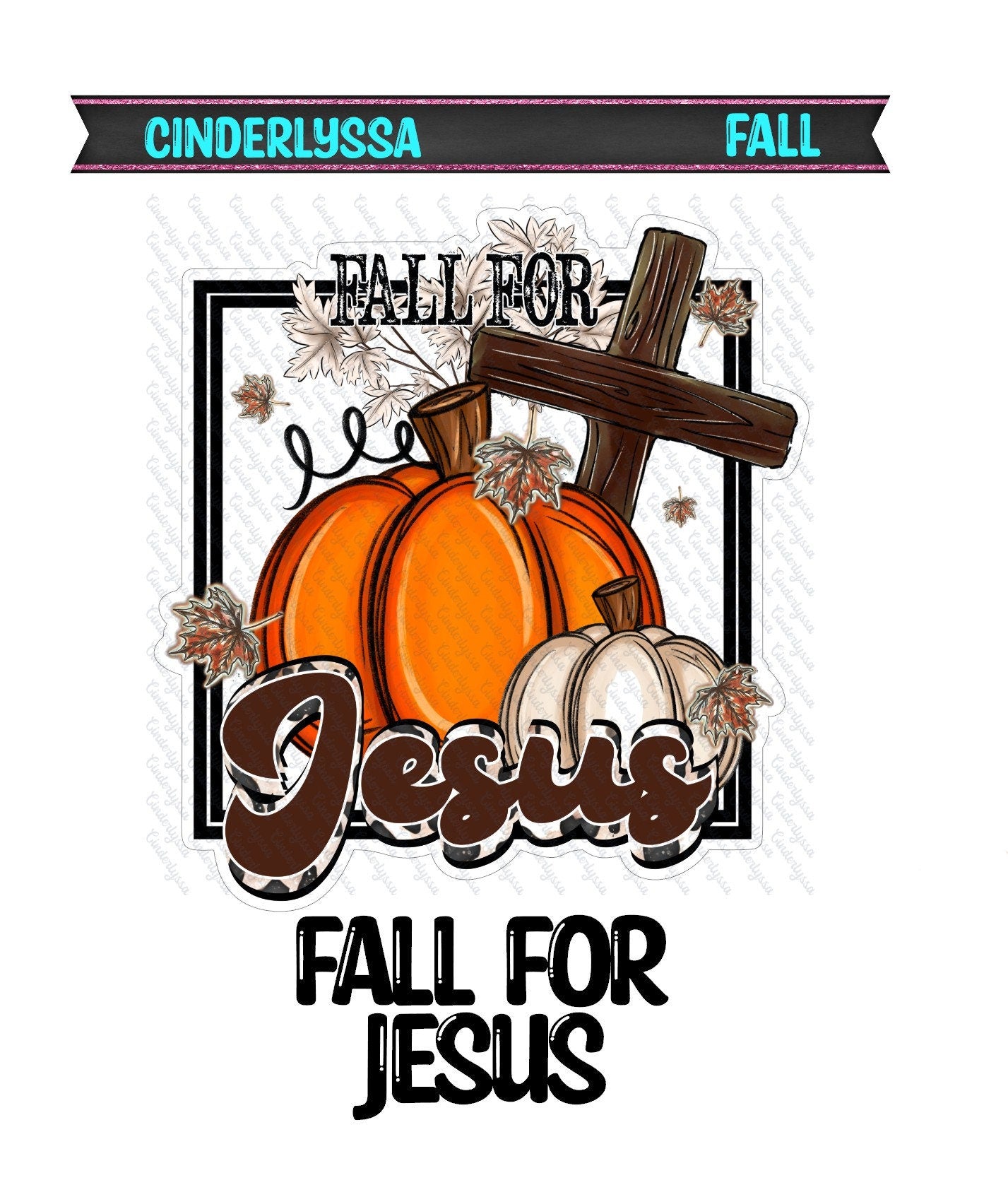 Fall For Jesus: Fall Pumpkins With Cross And Leaves Cardstock Silicone ...