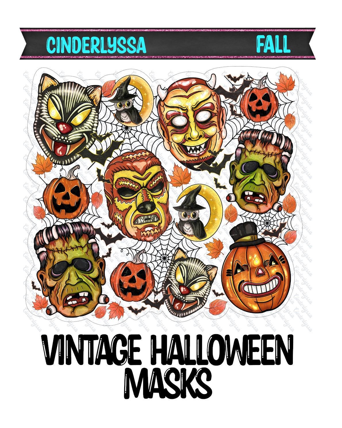 Vintage Halloween Masks Cardstock Silicone Mold, Aroma Bead Molds, Car ...