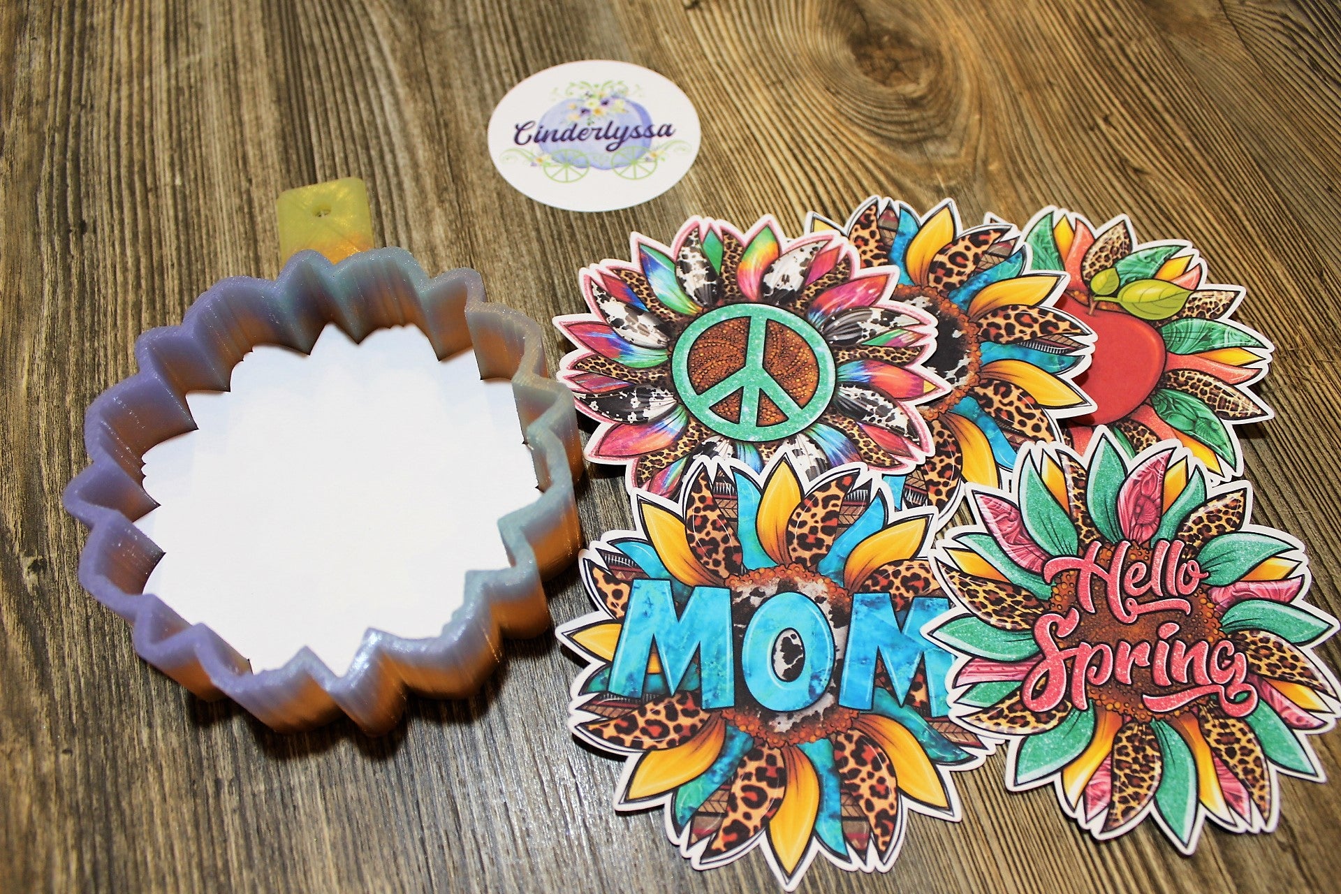 Sunflowers Mold Version 3 - Leopard, Peace Sign, Mom, Hello Spring, Ar ...