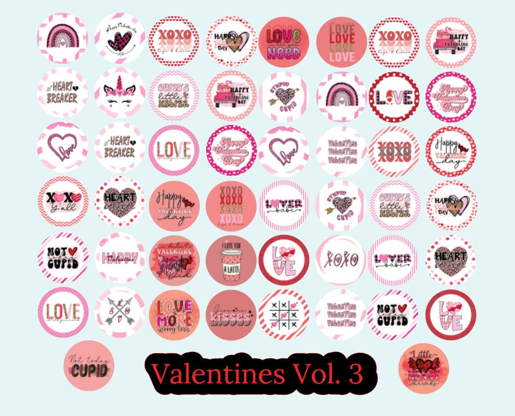 3 inch Round Valentines Day Vol. 3 Cardstock Only for freshies: Cardst ...