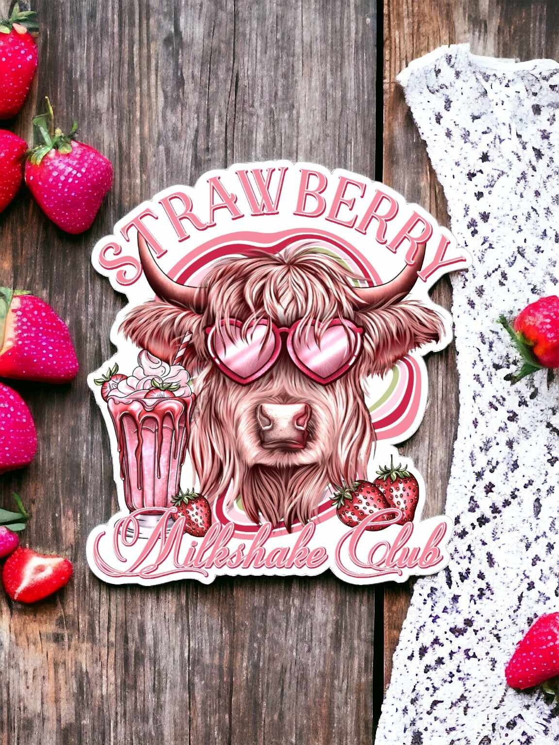 Strawberry Milkshake Club Pink Highland Cow Silicone Mold, Aroma Bead ...