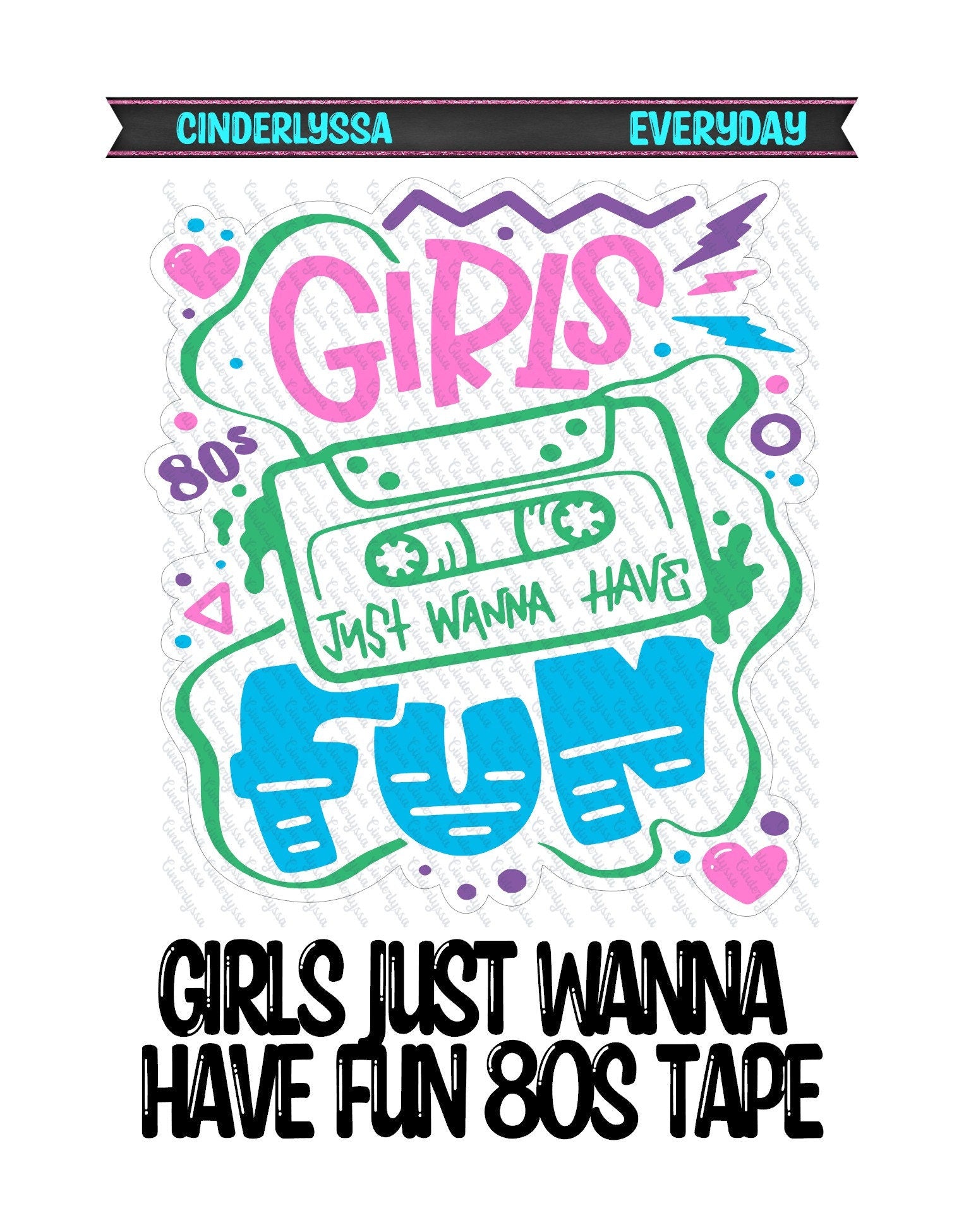 Girls Just Wanna Have Fun 80s Cassette Tape Cardstock Silicone Mold, A ...