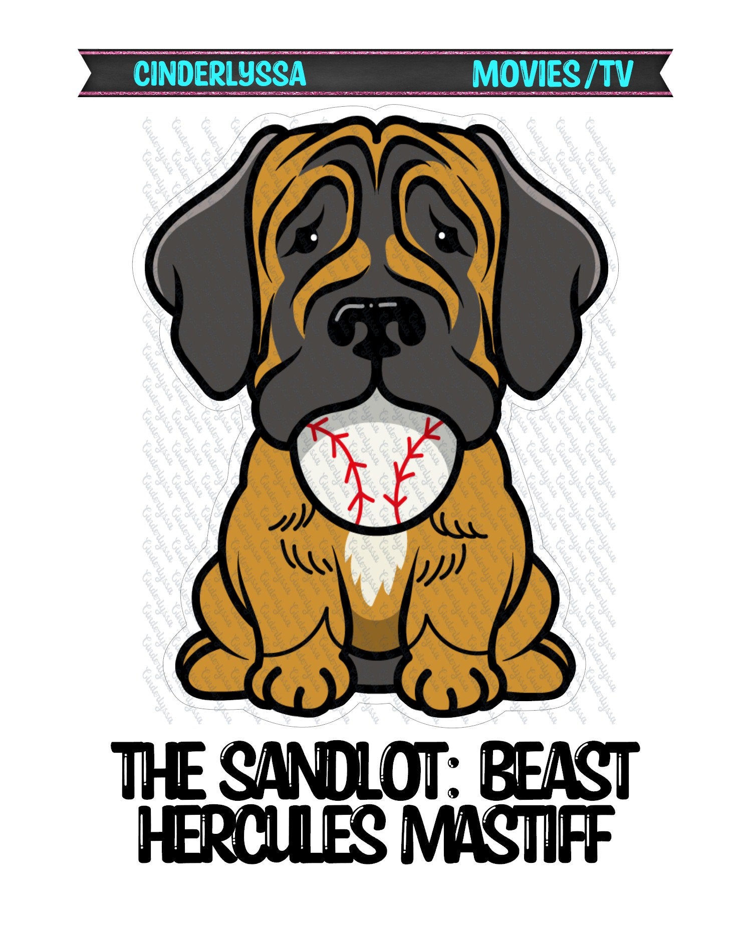 The Sandlot: Beast Hercules Mastiff Dog with Baseball Cardstock Silico ...