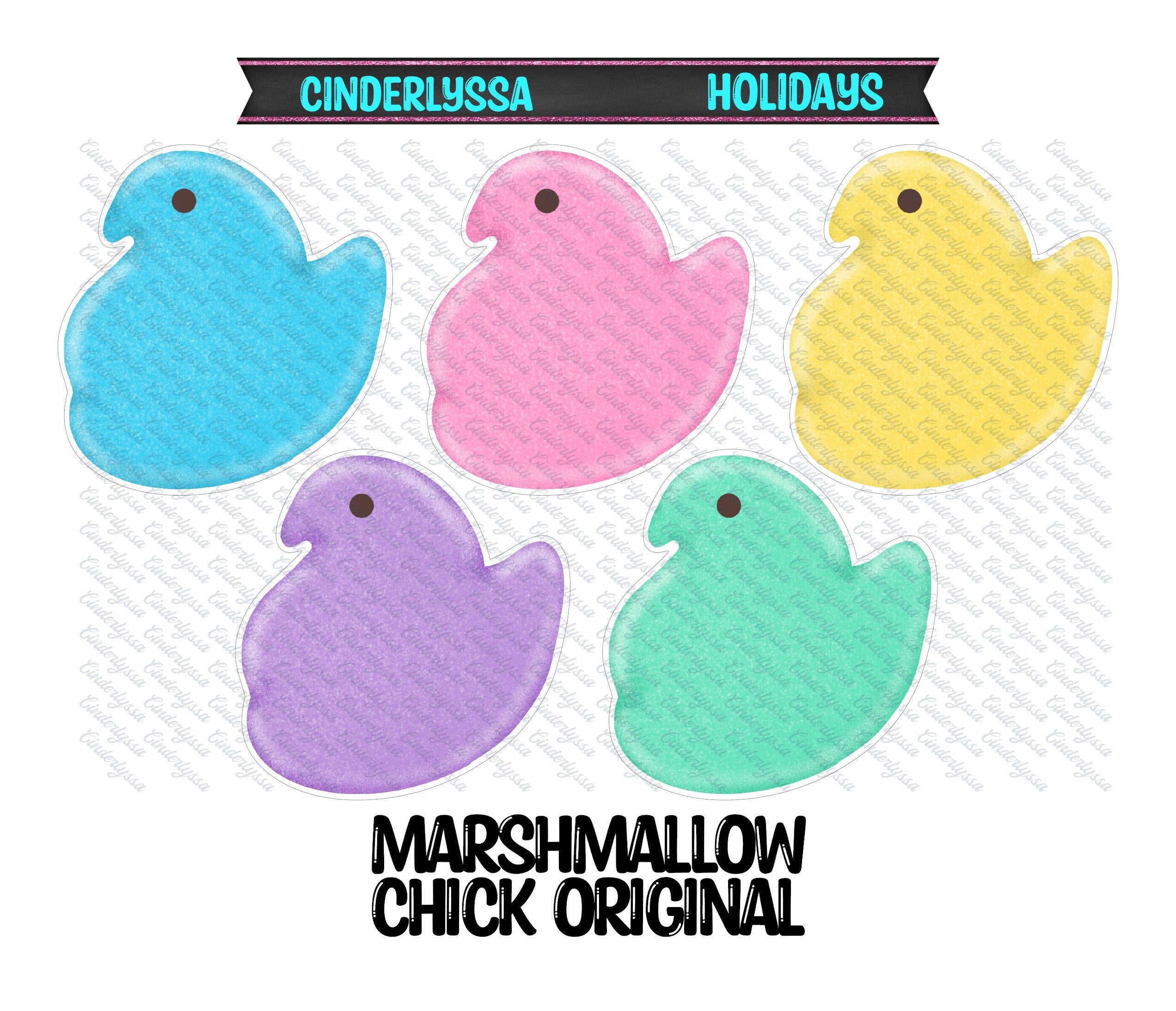 Marshmallow Chick Original Glitter Cardstock Silicone Mold, Aroma Bead ...