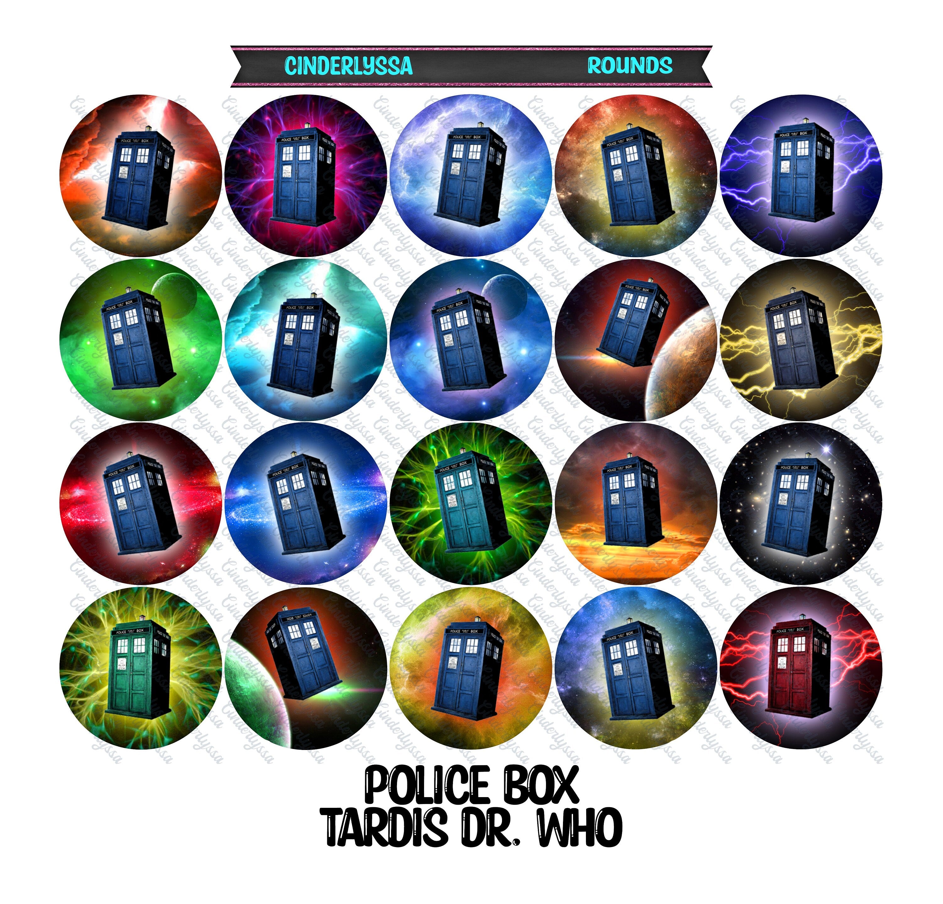 3 inch Round Police Box Tardis Dr. Who Cardstock Only for freshies - N ...