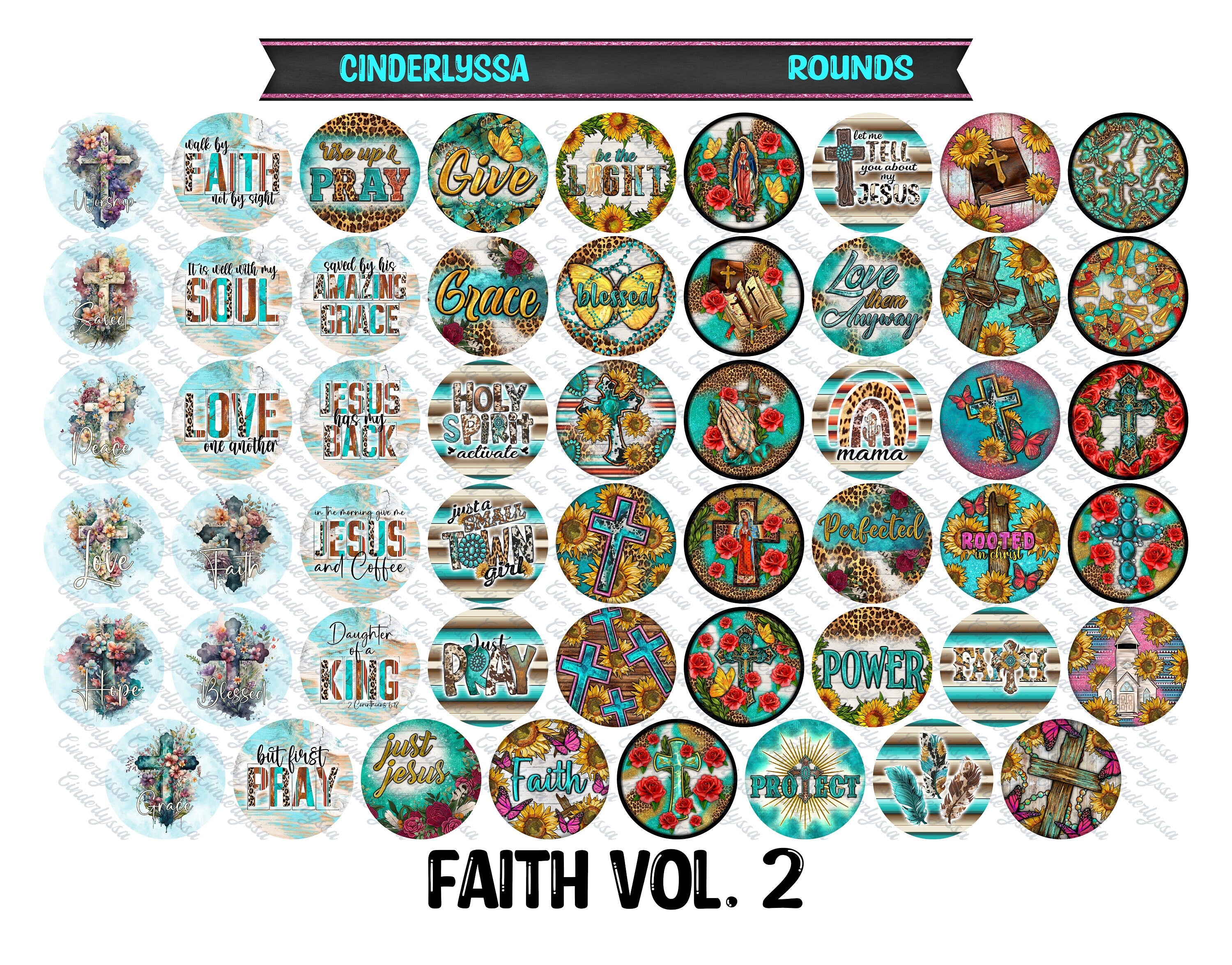 2.5 inch Round Faith Vol. 2 Cardstock Only for freshies: Cardstock Sil ...